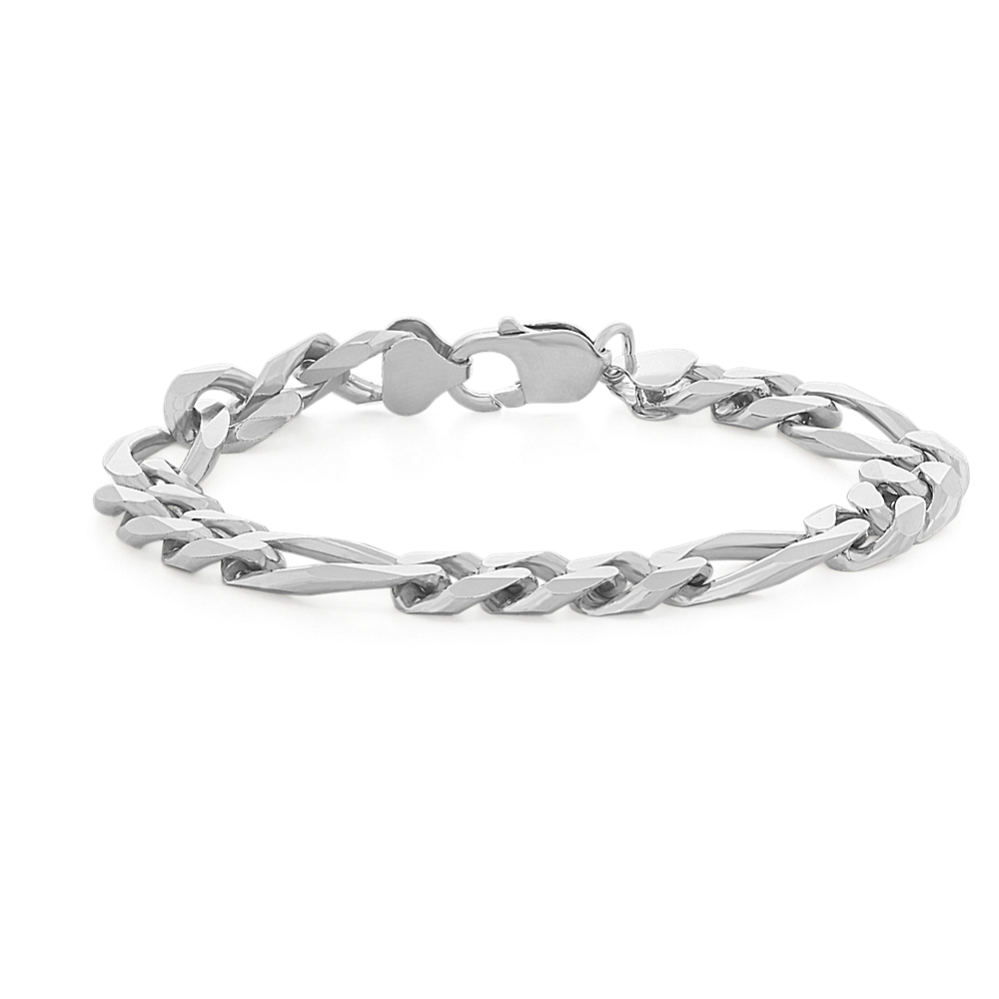 9'' Sterling Silver Figaro Bracelet (11.3mm) | Shane Co.