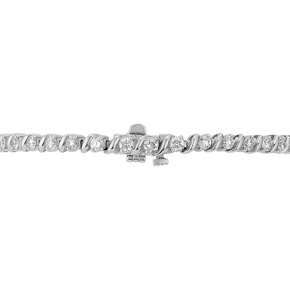 S Link 3 TCW Diamond Tennis Bracelet White Gold