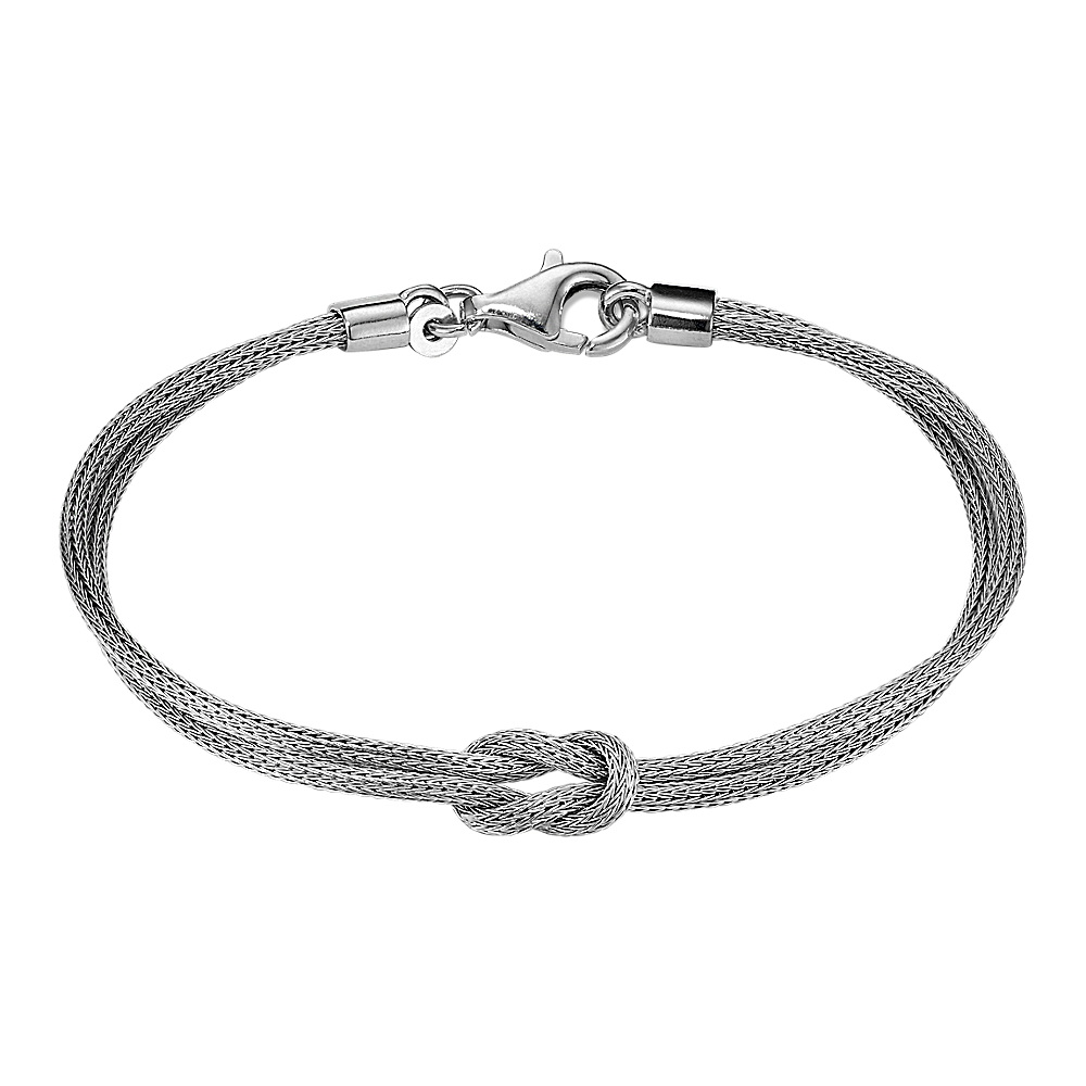 Woven Sterling Silver Knot Bracelet | Shane Co.