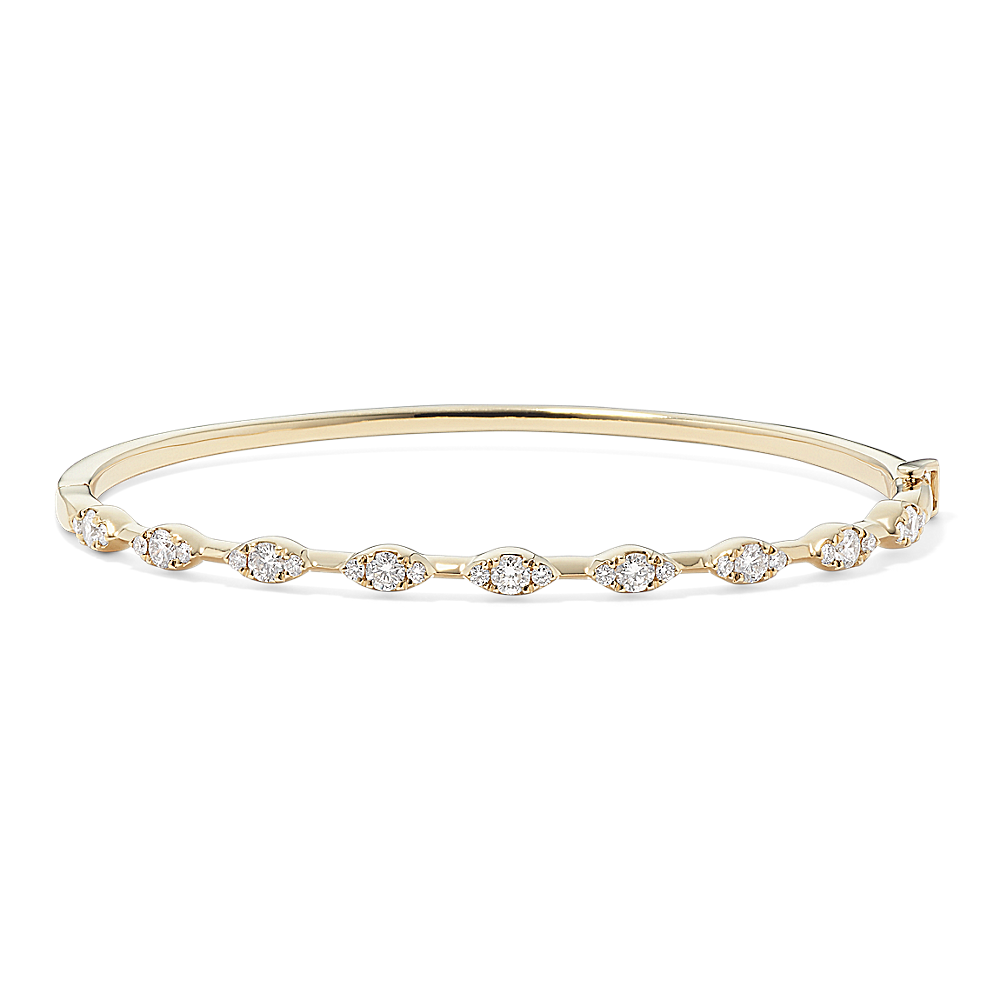 Scalloped Diamond Cluster Bangle Bracelet | Shane Co.