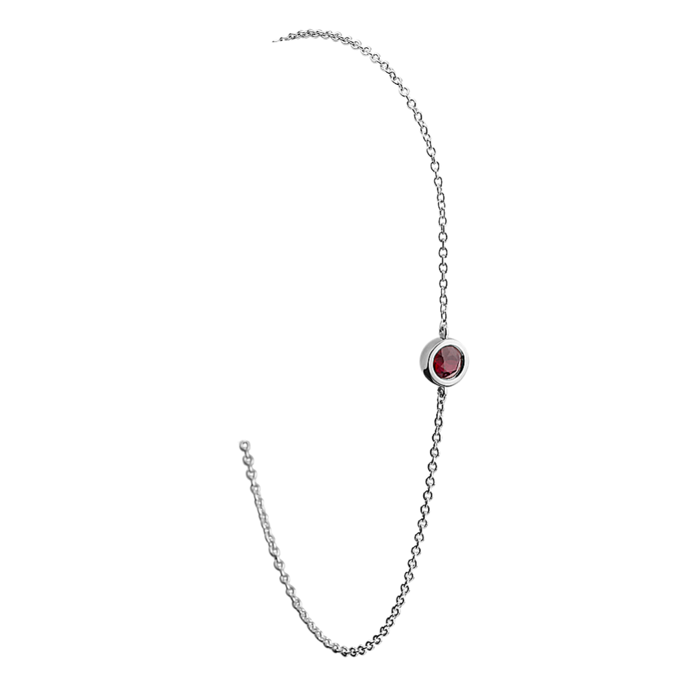 Bezel-Set Ruby Bracelet - Sterling Silver | Shane Co.