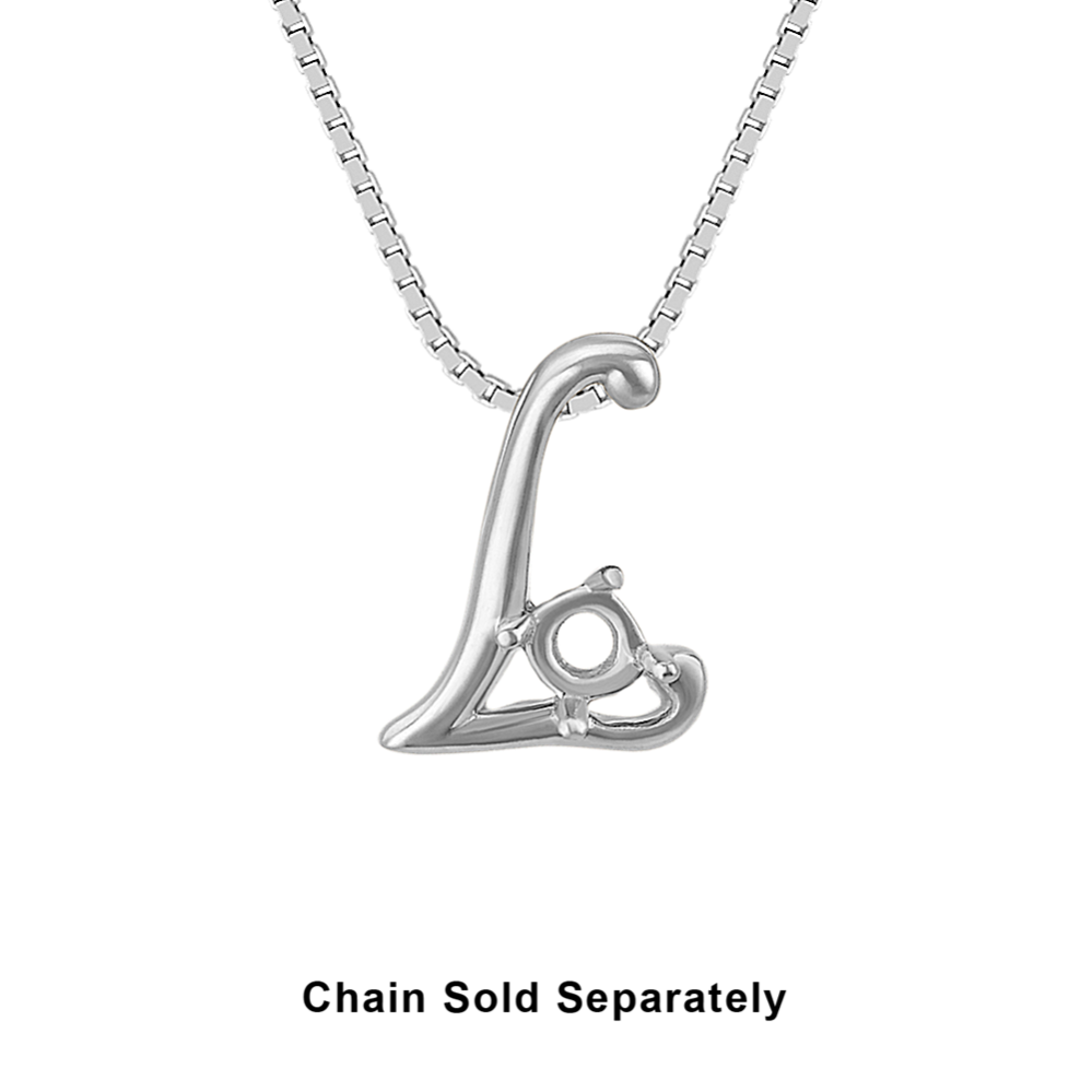 14k White Gold Letter L Charm | Shane Co.