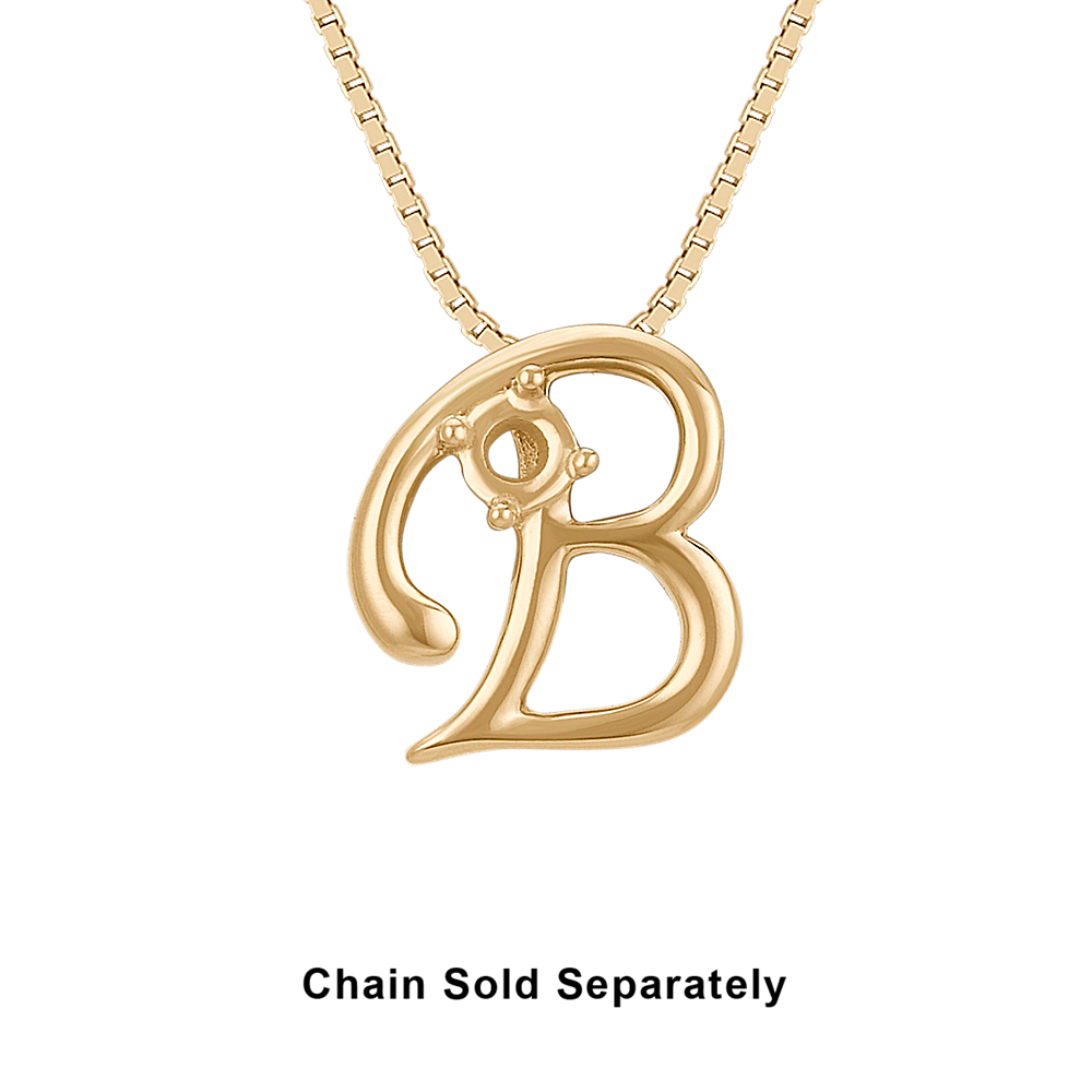 14k Yellow Gold Letter B Charm | Shane Co.