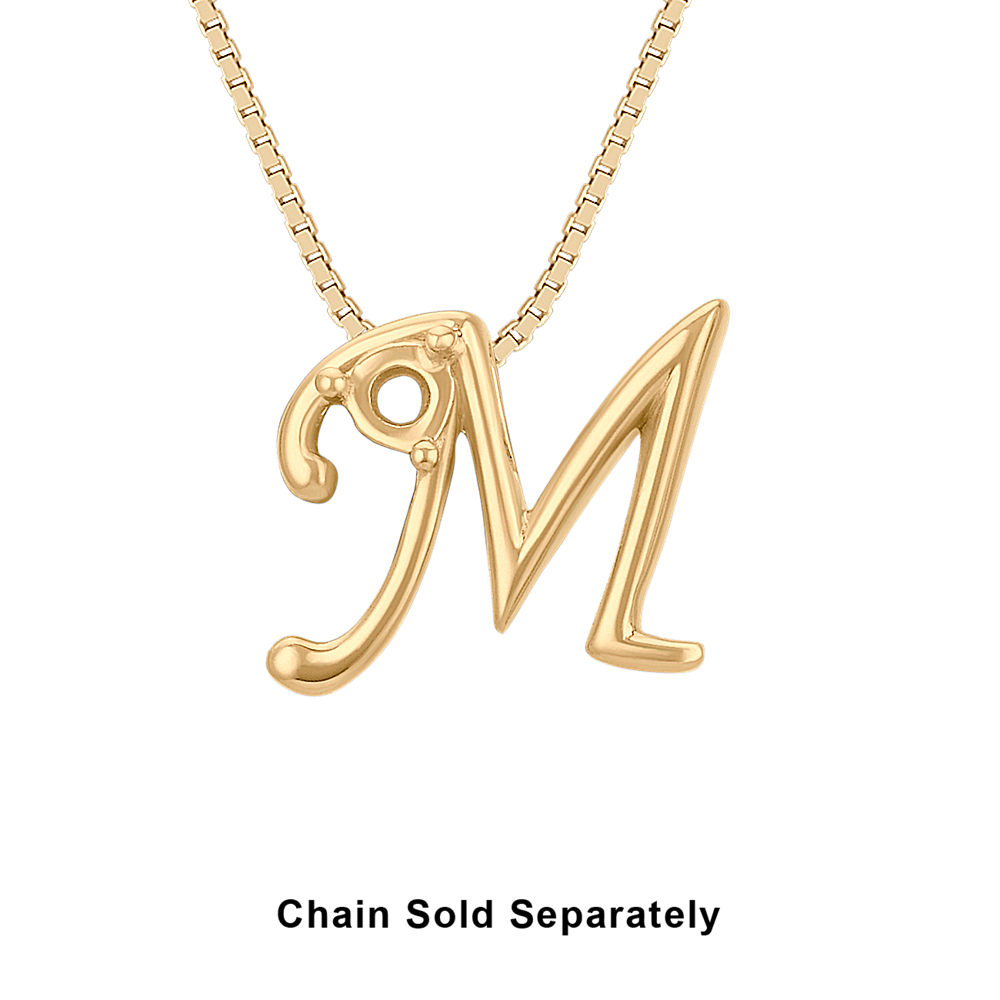 14k Yellow Gold Letter M Charm | Shane Co.