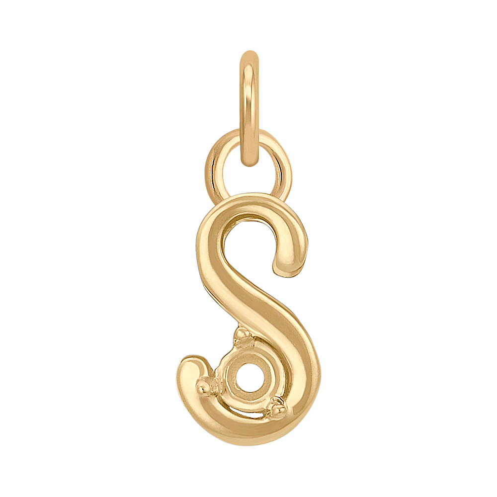 14k Yellow Gold Letter S Charm | Shane Co.