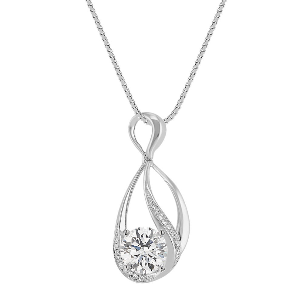 Swirl Round Diamond Pendant (18 in) | Shane Co.