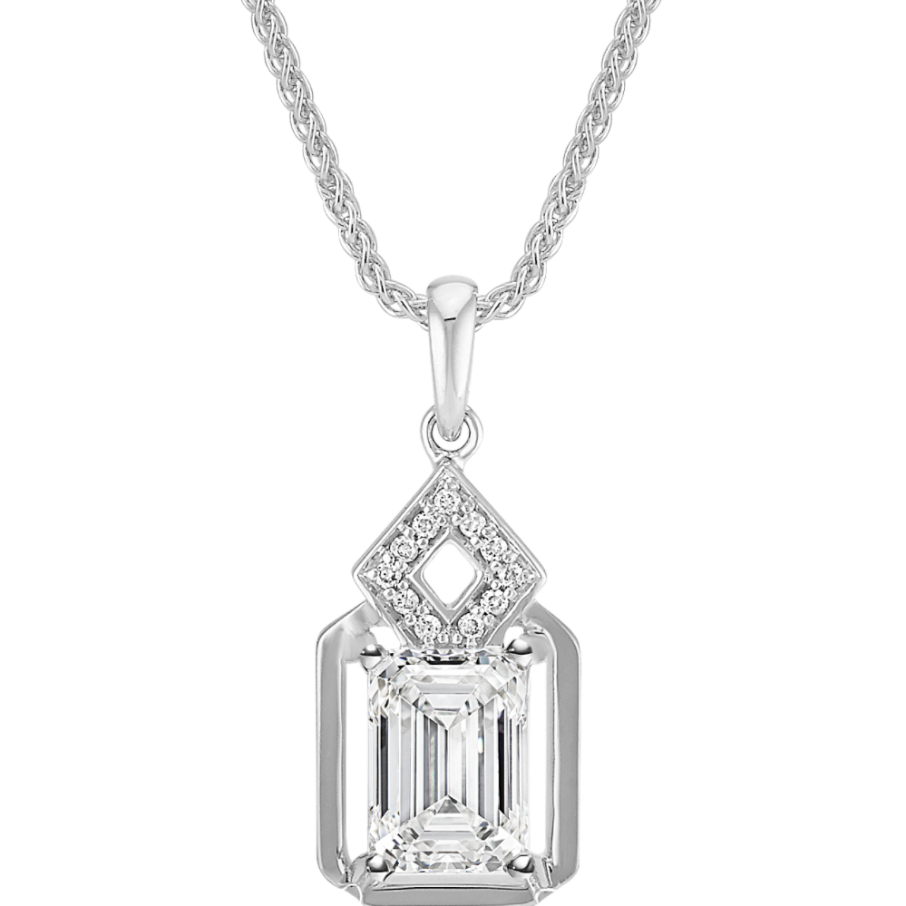 Rectangle and Diamond Shaped Pendant for Emerald Cut Gemstone (22 ...