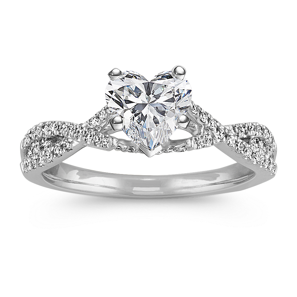 Round Diamond Cathedral Infinity Engagement Ring With