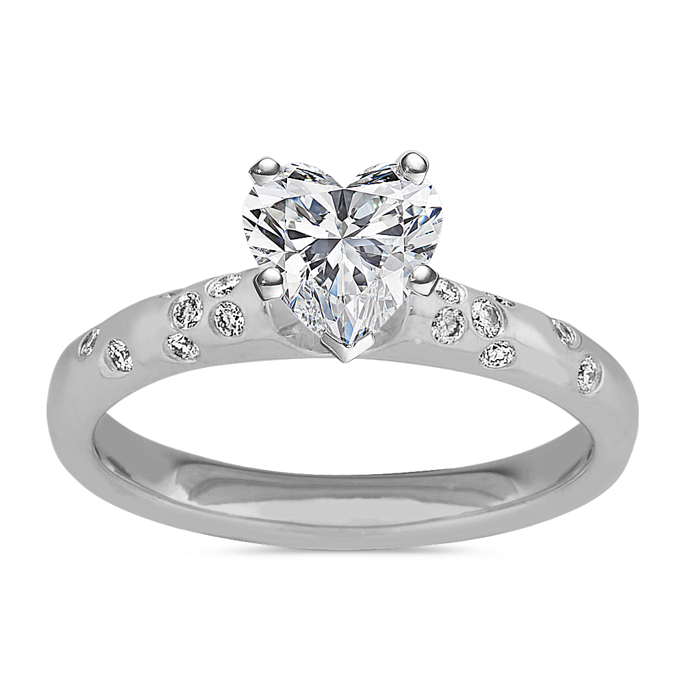 Round Diamond Cathedral Infinity Engagement Ring With