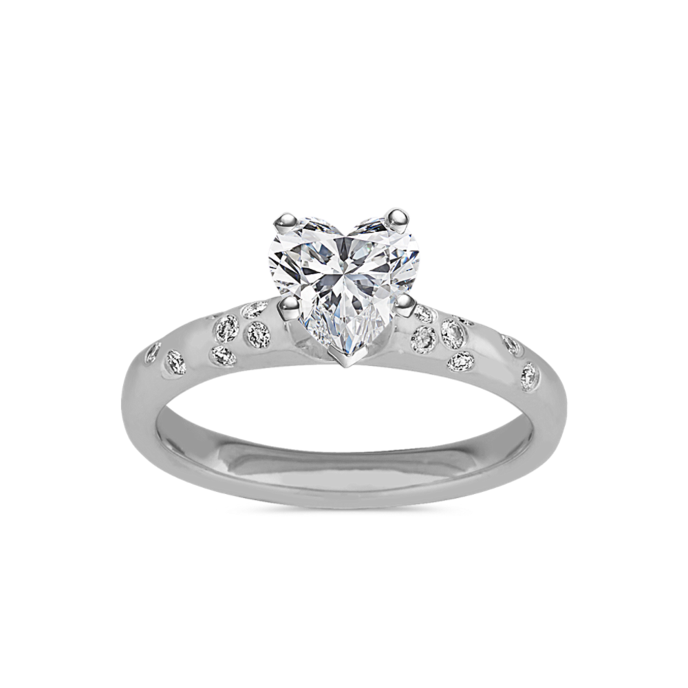 Stardust Diamond Engagement Ring in 14K White Gold | Shane Co.