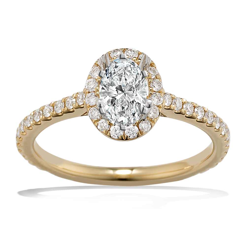 Ella Halo Engagement Ring for 0.60 ct Oval