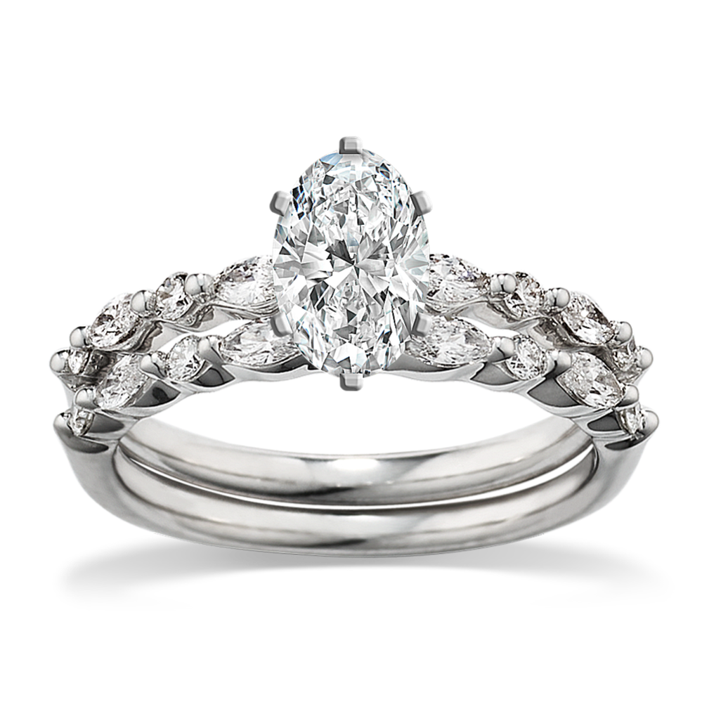 Privet Wedding Set Ring White Gold 3 mm Setting Price