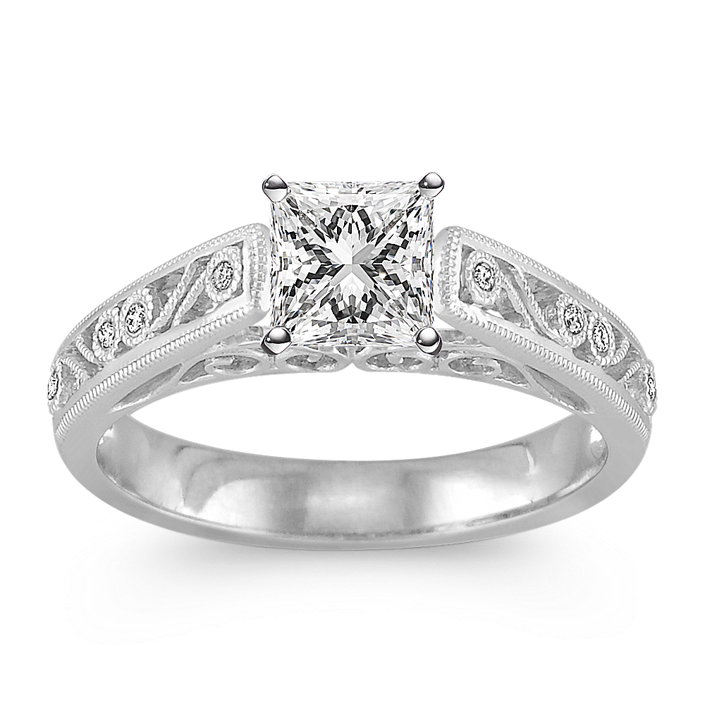 Scrollwork Cathedral Engagement Ring | Shane Co.