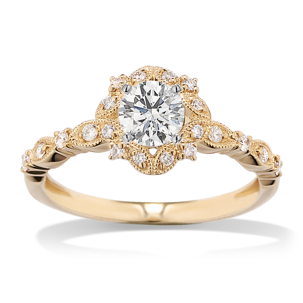 Cecelia Halo Engagement Ring for 0.30 ct Round | Shane Co.