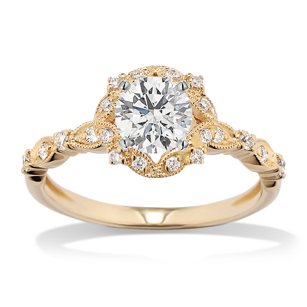 Cecelia Halo Engagement Ring for 0.50 ct Round | Shane Co.