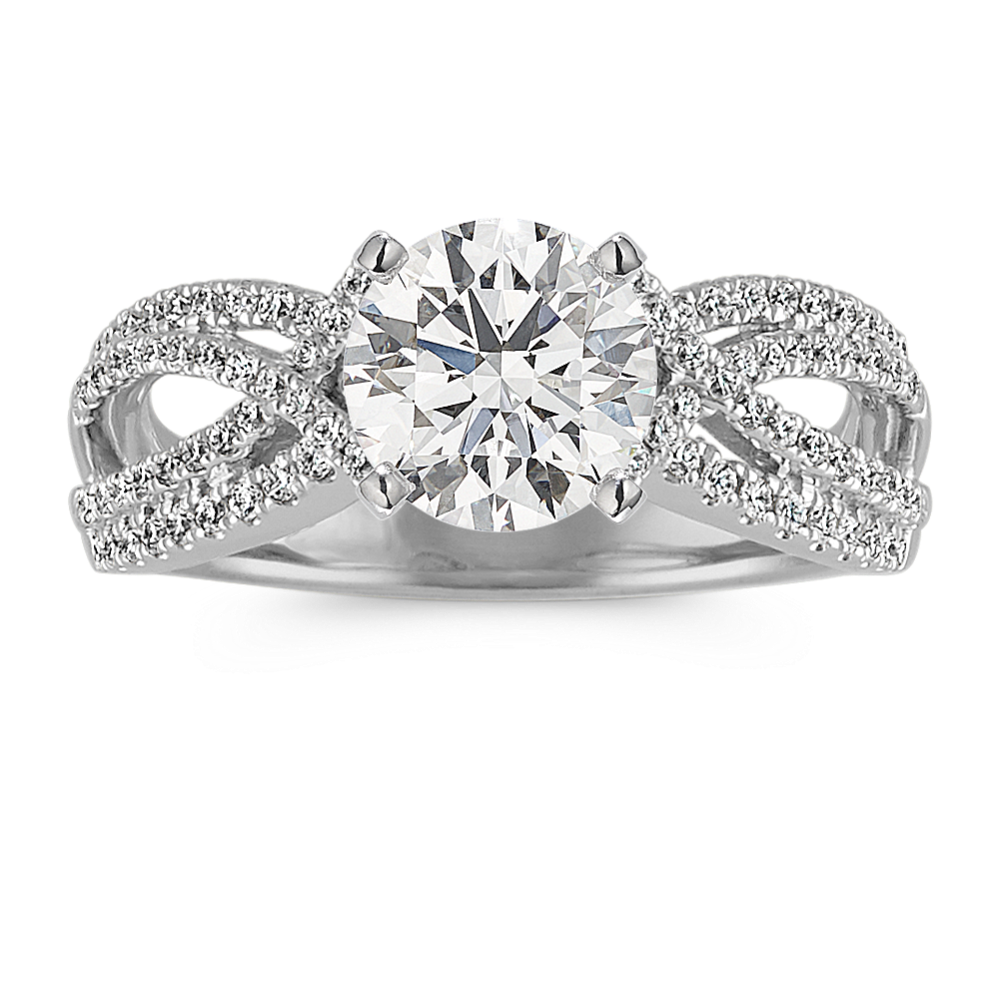 Split Shank to Crossing Round Diamond Engagement Ring | Shane Co.