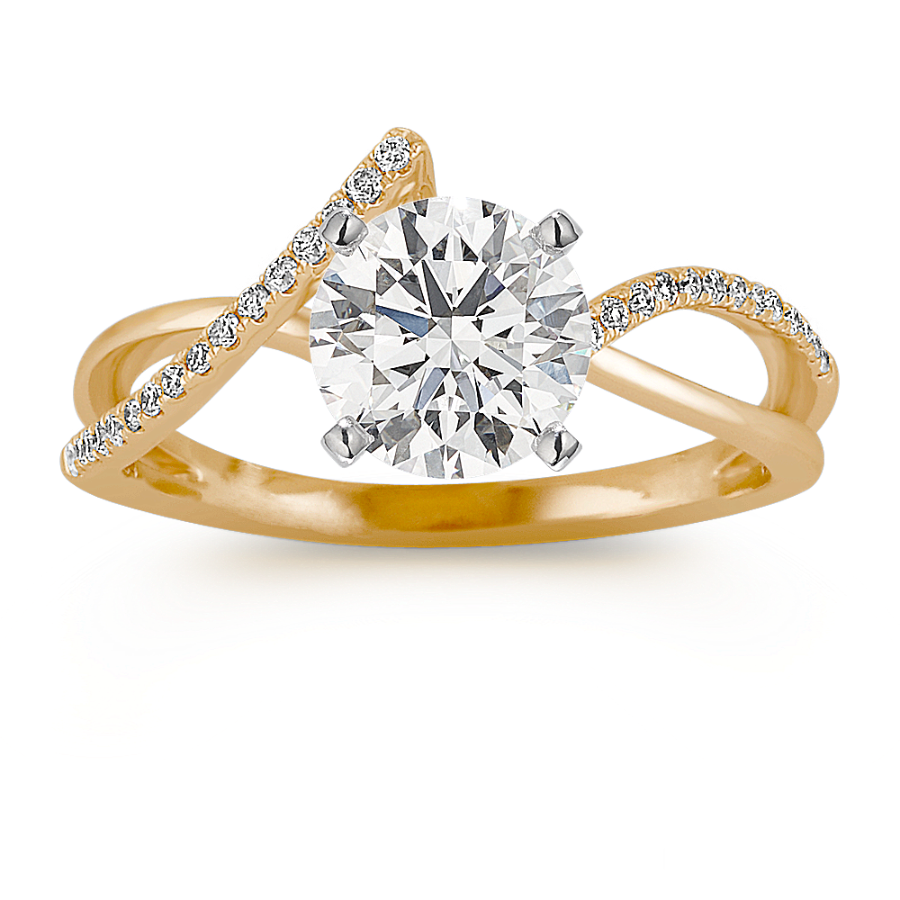 Swirl Diamond Engagement Ring in Yellow Gold | Shane Co.