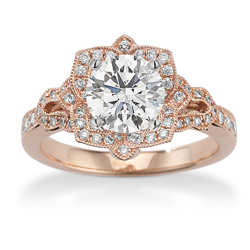 Cherry Blossom Halo Engagement Ring | Shane Co.