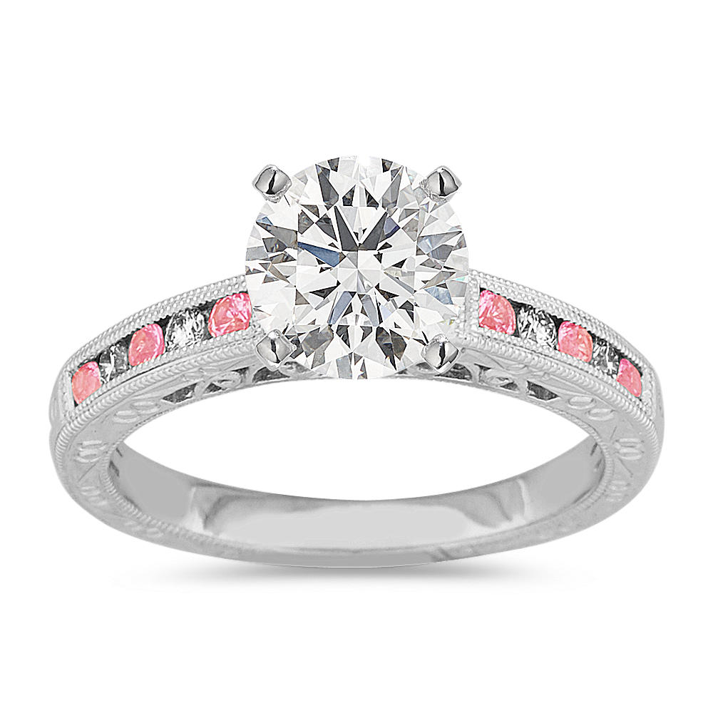 Vintage Pink Sapphire and Diamond Engagement Ring | Shane Co.