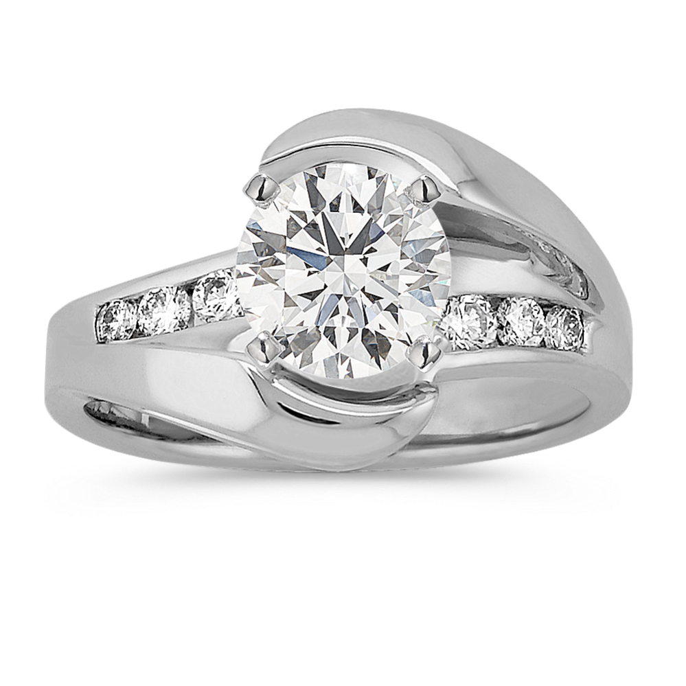 Swirl Diamond Engagement Ring with Channel Setting | Shane Co.