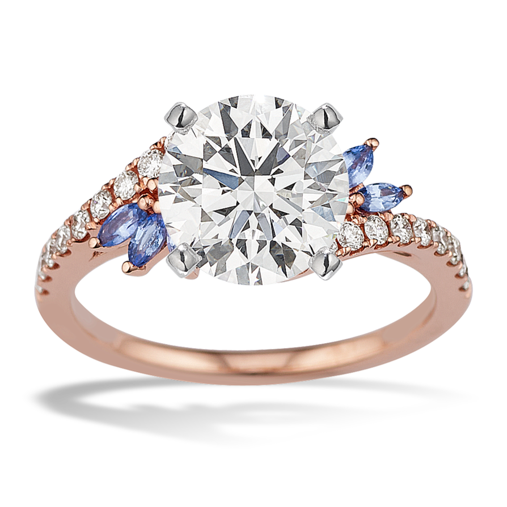 Hyacinth Sapphire & Diamond Halo Engagement Ring | Shane Co.