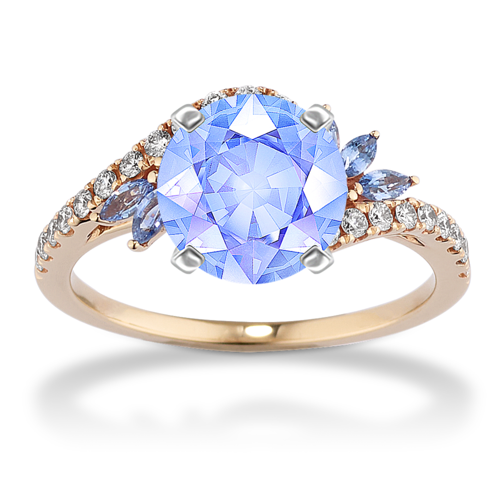 Hyacinth Sapphire & Diamond Halo Engagement Ring | Shane Co.