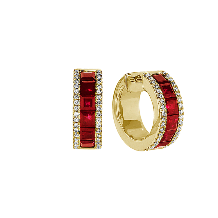 Ruby Hoop Earrings | July Birthstone | Shop Shane Co.'s Ruby Jewelry