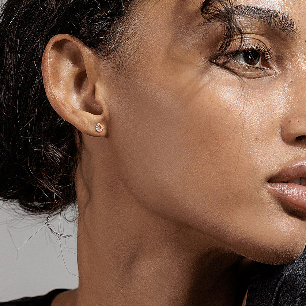 Teardrop Diamond Single Stud | Shane Co.