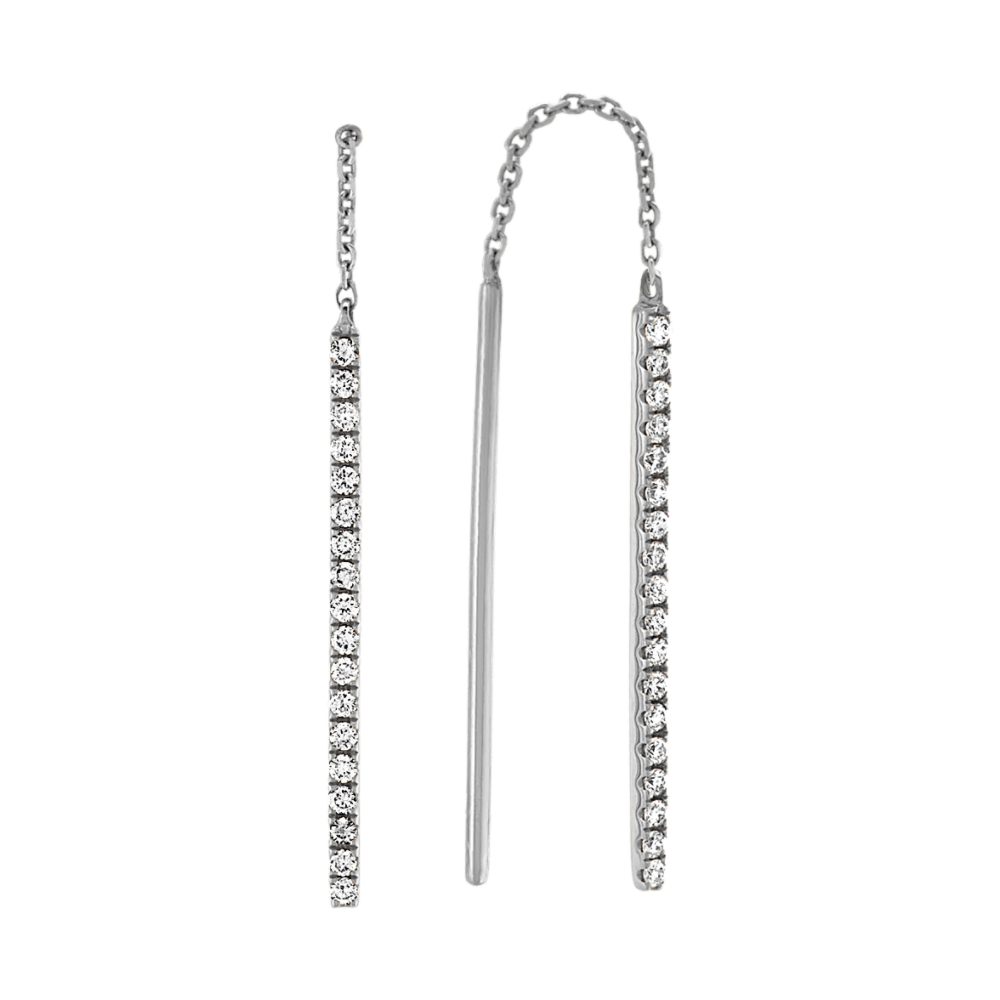 Diamond Threader Earrings in 14k White Gold | Shane Co.