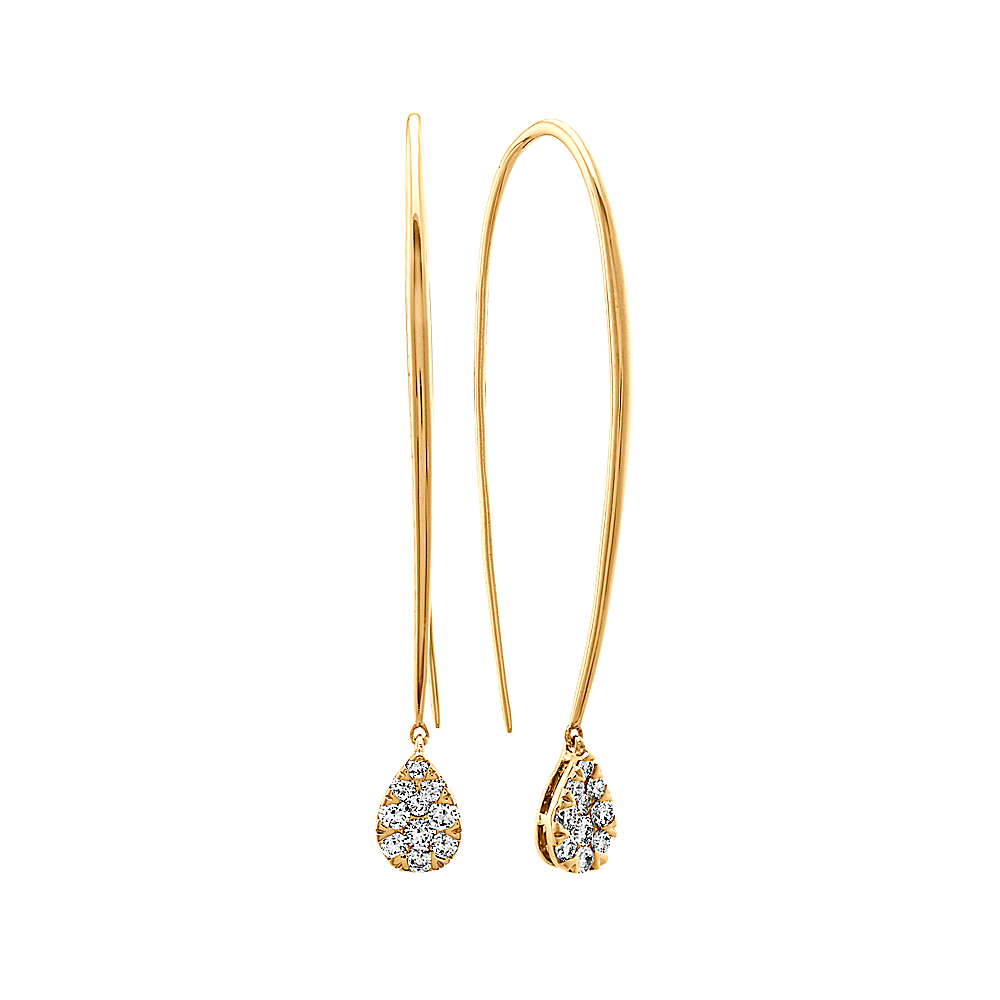 Diamond Threader Earrings in 14k Yellow Gold | Shane Co.