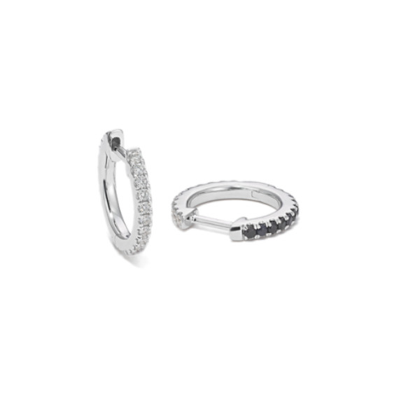 Talia Diamond & Black Sapphire Reversible Hoops | Shane Co.
