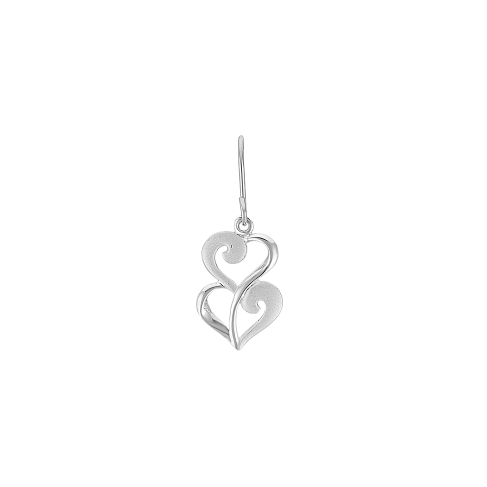 Double Heart Dangle Earrings in Sterling Silver | Shane Co.
