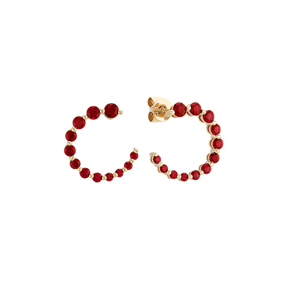 Graduated Round Ruby Earrings | Shane Co.