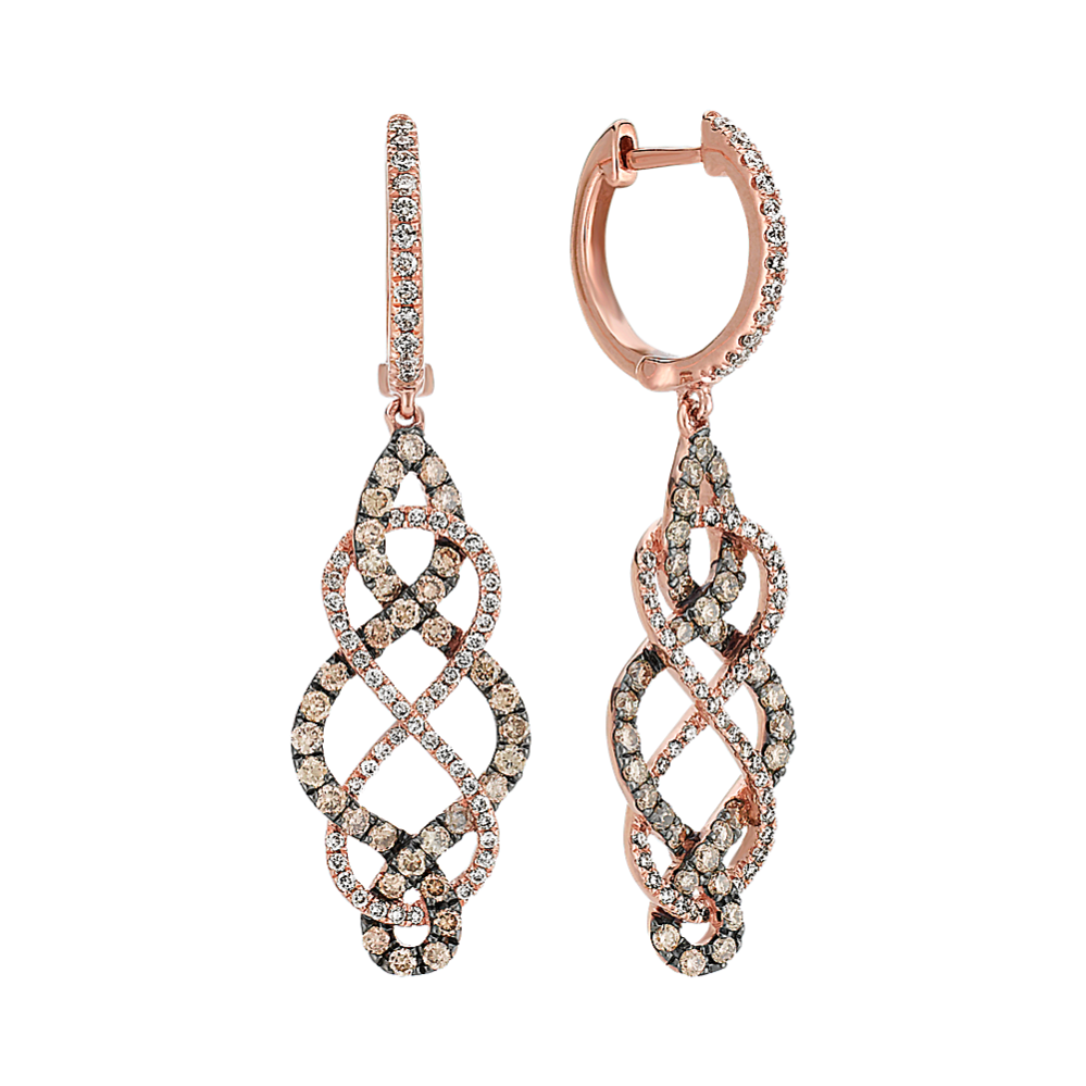 Interwoven Infinity Earrings with Round Diamonds | Shane Co.
