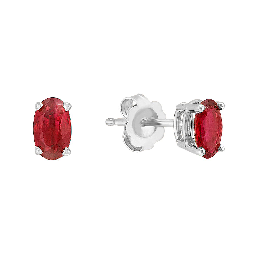 Oval Ruby Earrings | Shane Co.