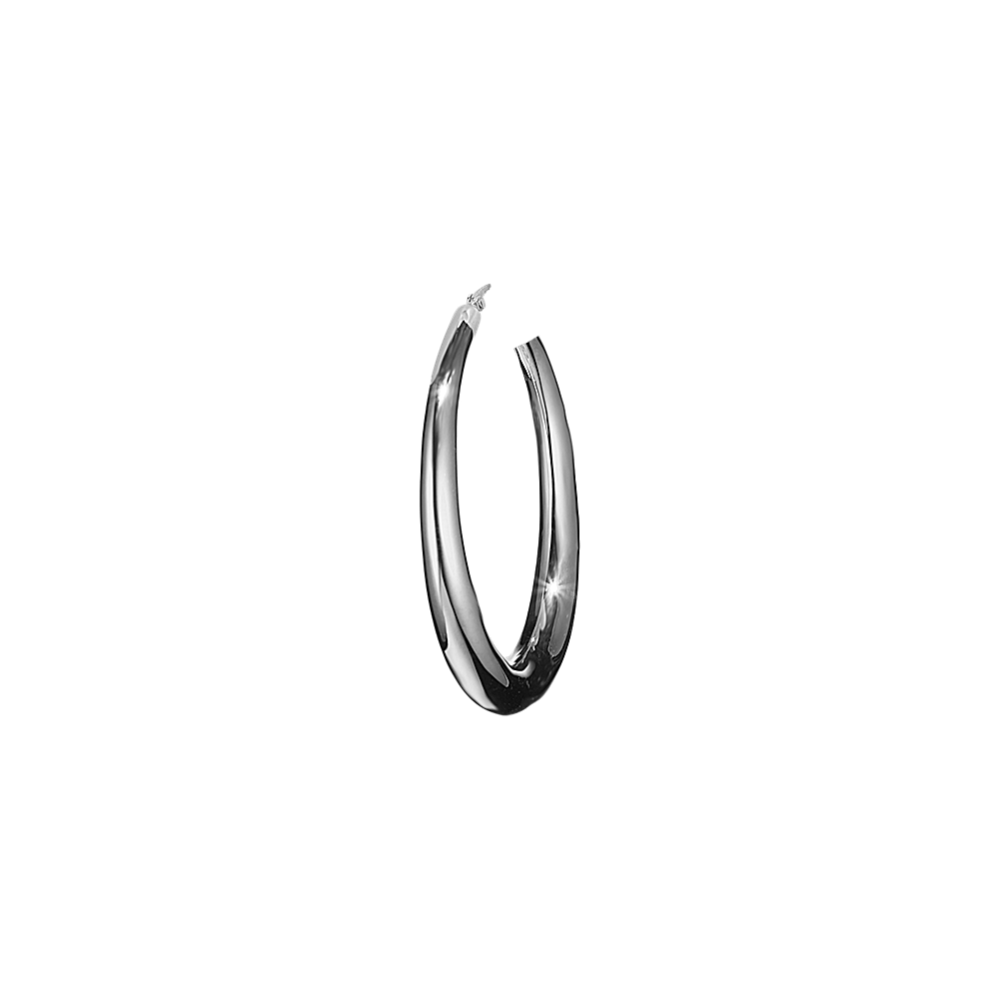 Graduated Oversized Sterling Silver Oval Hoops | Shane Co.