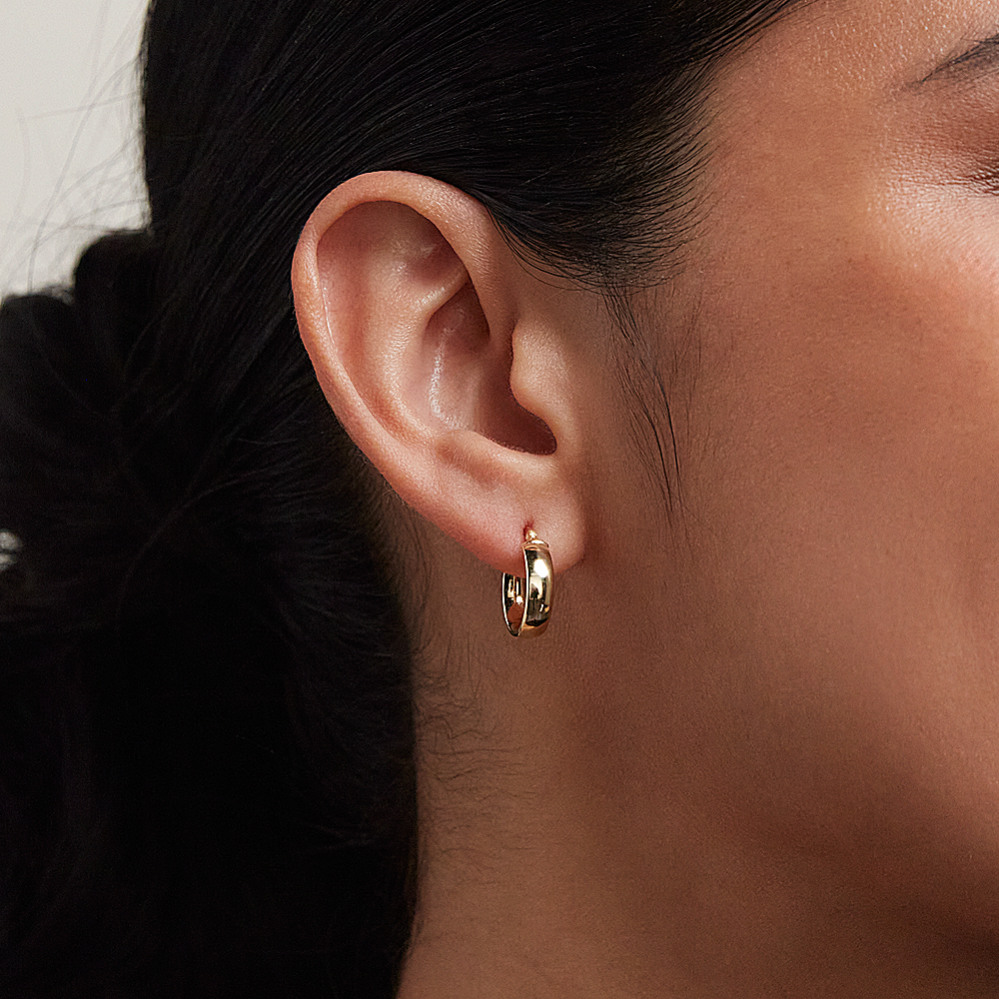 Risa 14K Yellow Gold Huggie Hoops | Shane Co.