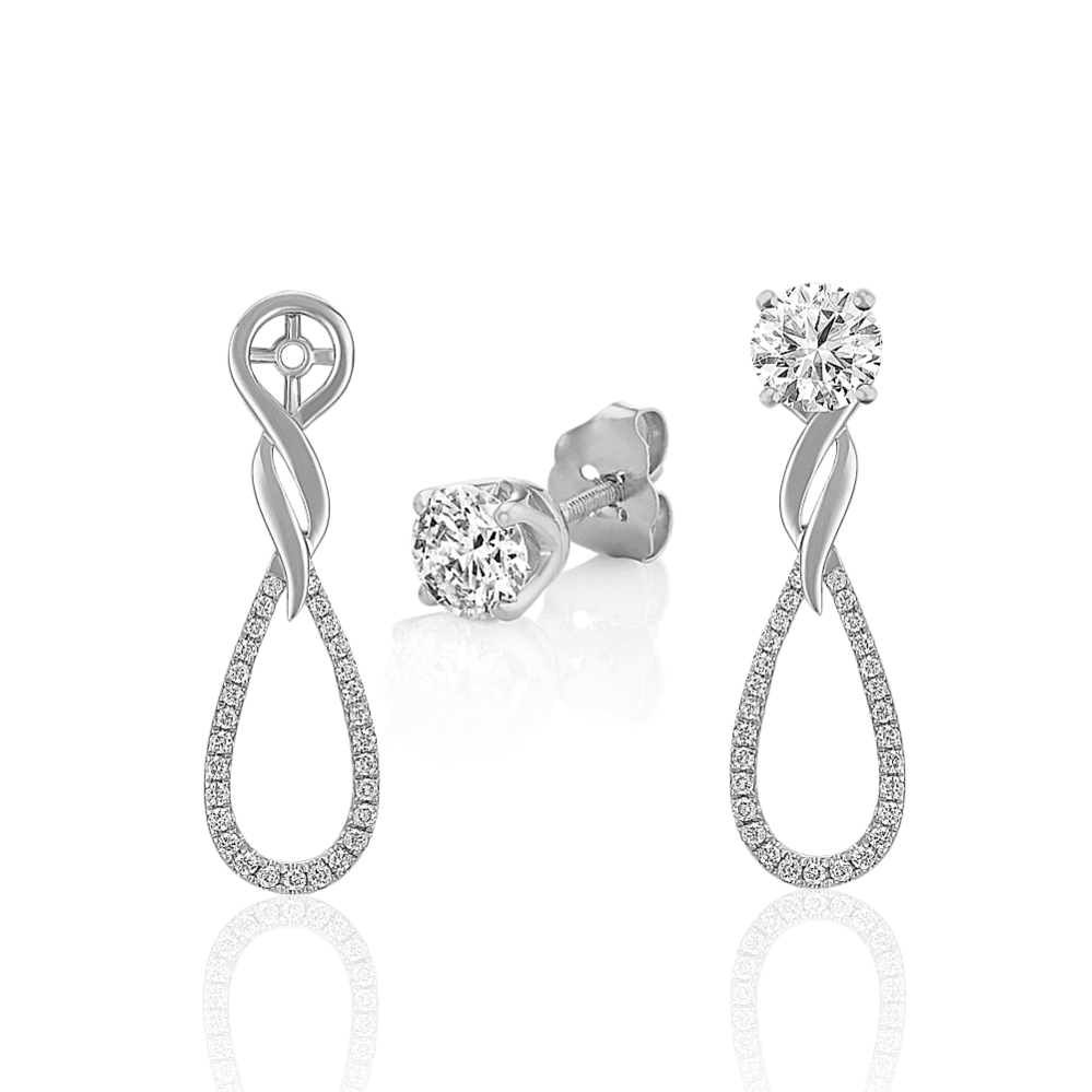 Round Diamond Dangle Earring Jackets | Shane Co.