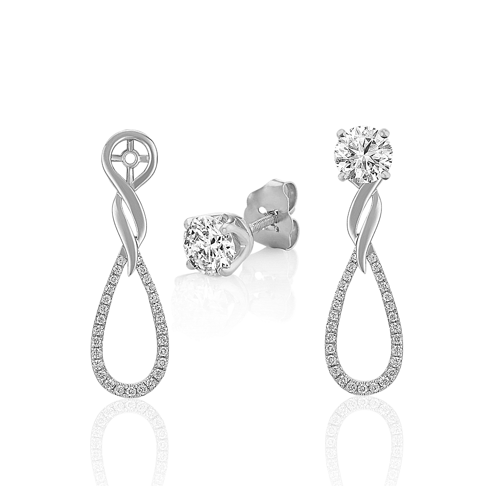 Round Diamond Dangle Earring Jackets | Shane Co.