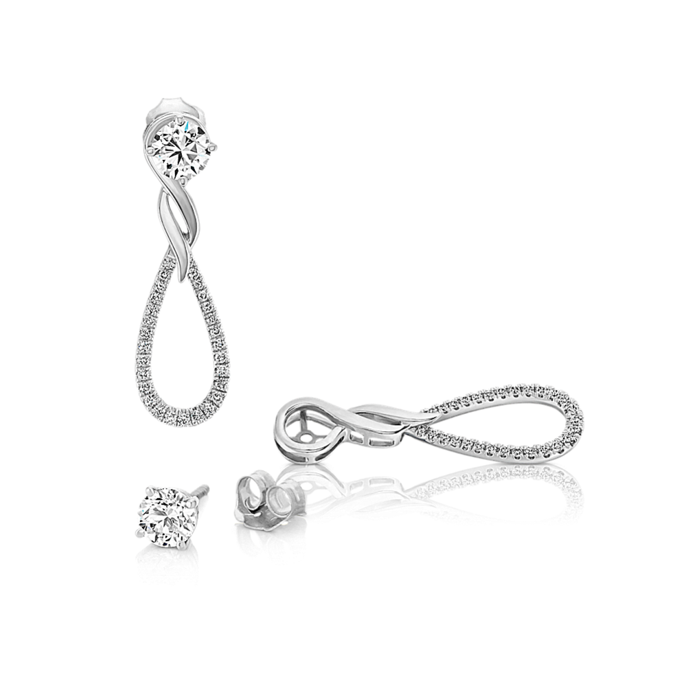 Round Diamond Dangle Earring Jackets | Shane Co.
