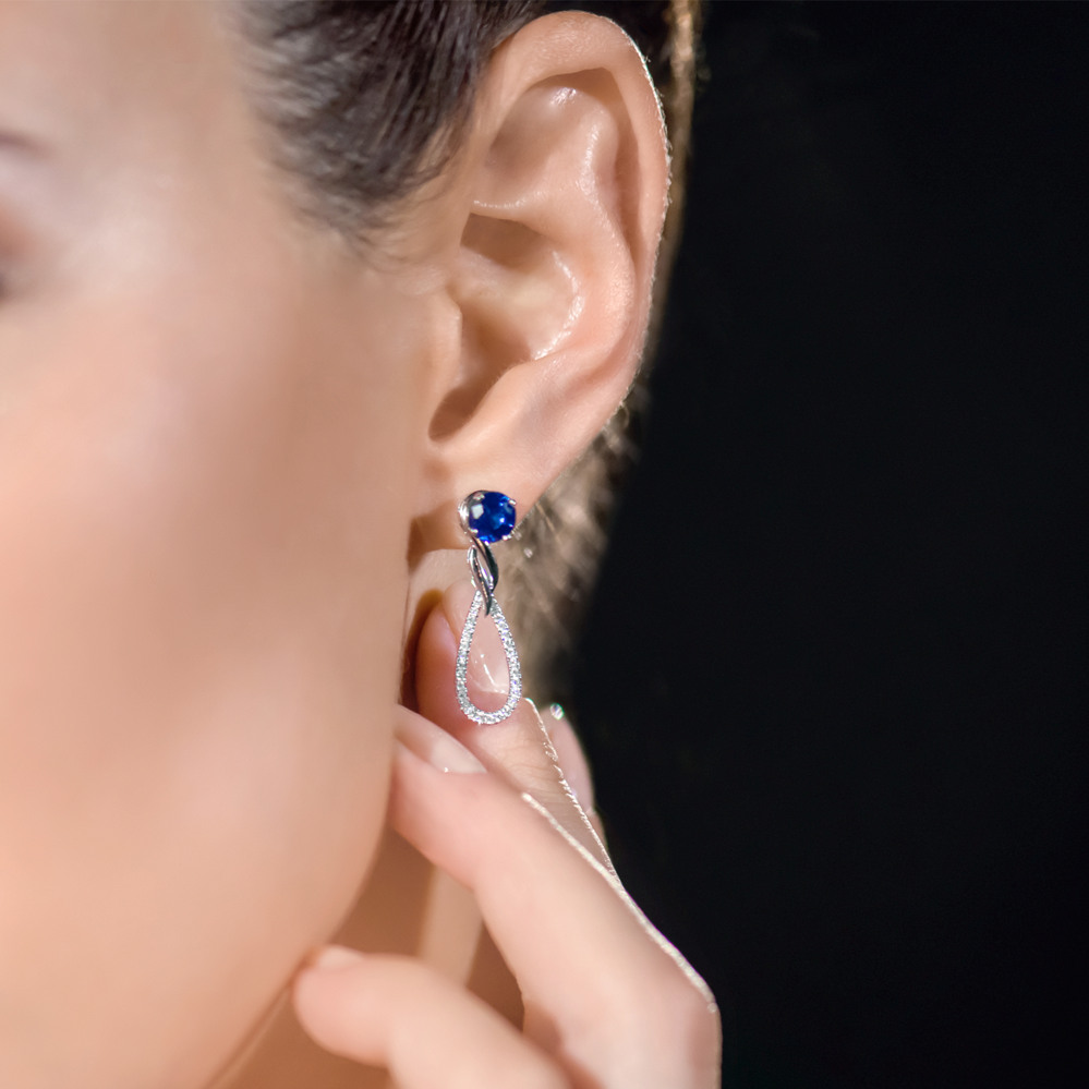 Round Diamond Dangle Earring Jackets | Shane Co.