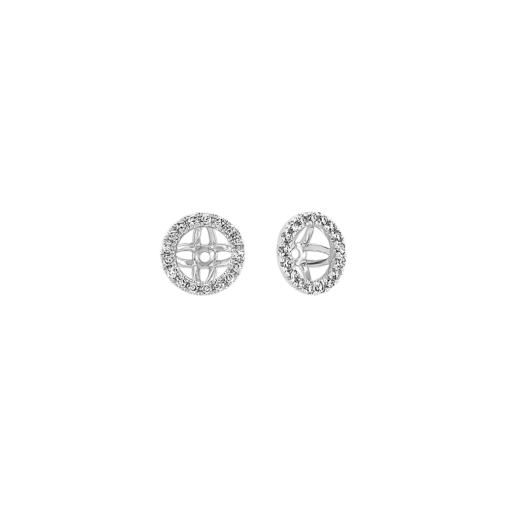Round Diamond Earring Jackets in 14K Gold White Gold