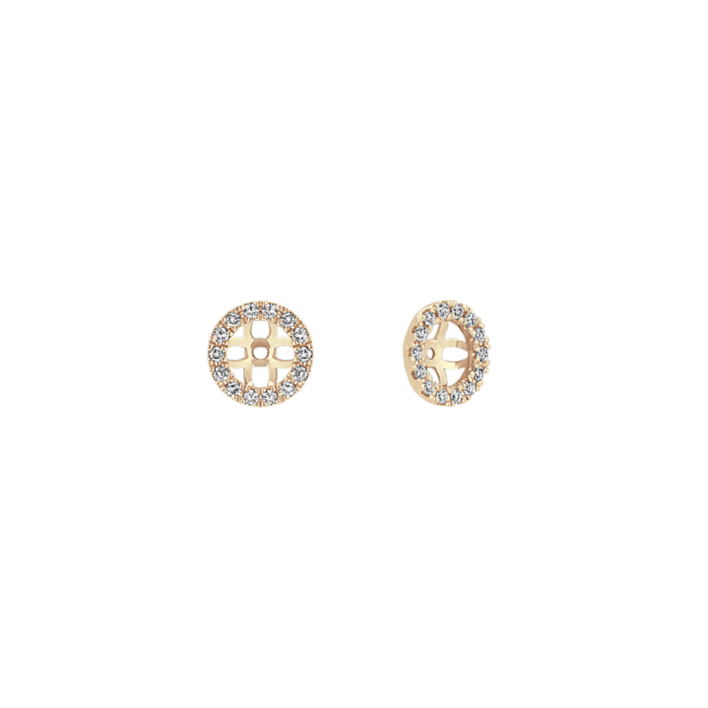 Round Diamond Earring Jackets in 14k Yellow Gold | Shane Co. Round Diamond Earring Jackets in 14k Yellow Gold | Shane Co.