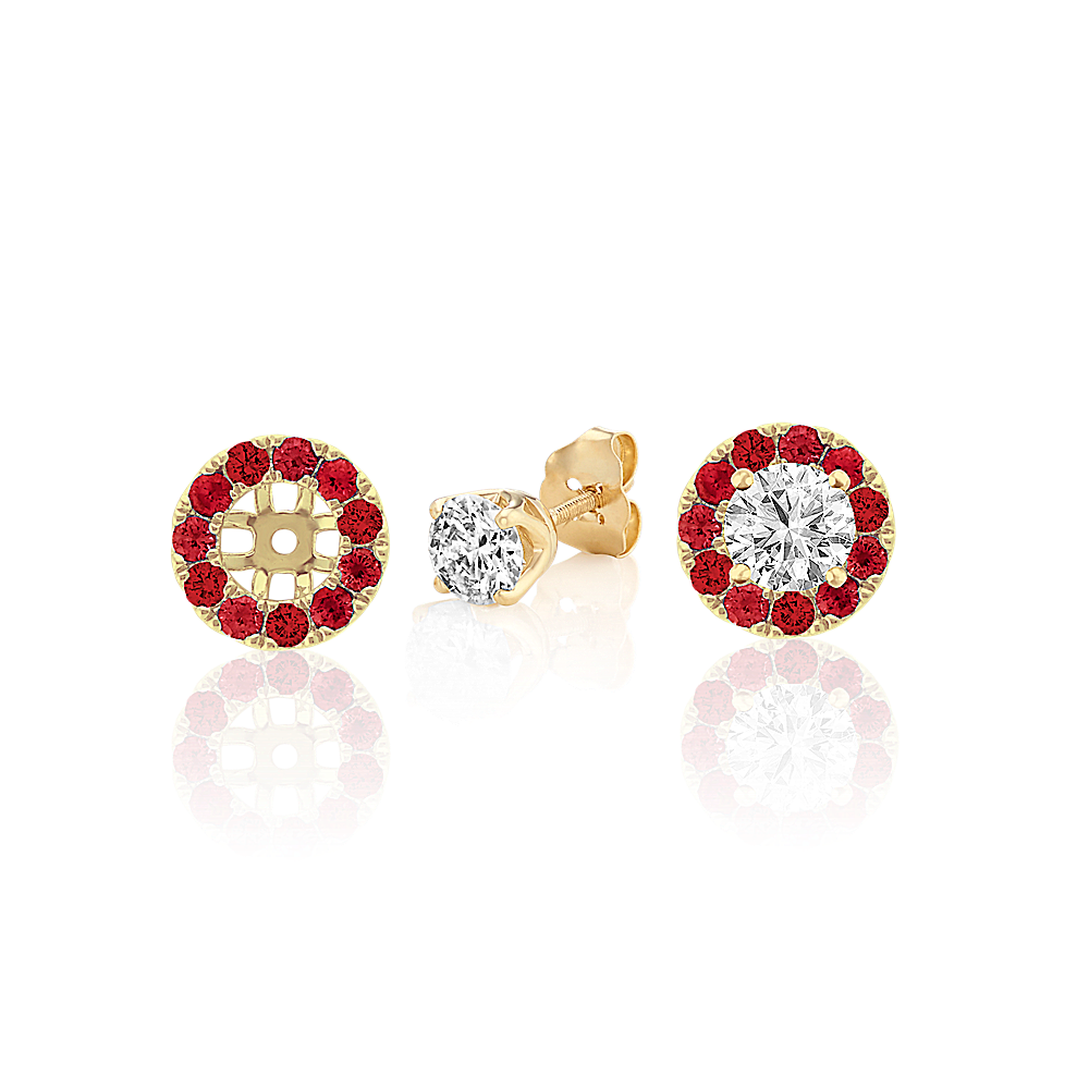 Ruby Earring Jackets in 14k Yellow Gold | Shane Co.