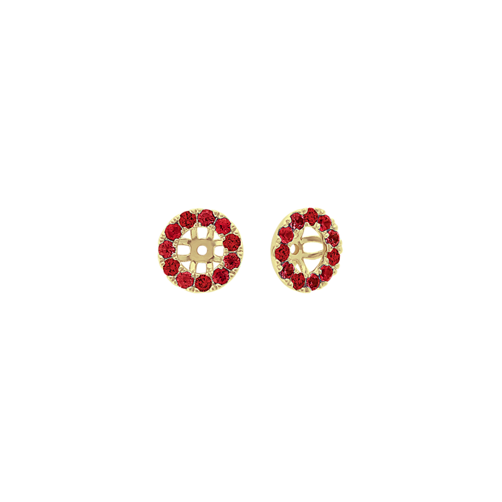 Ruby Earring Jackets in 14k Yellow Gold | Shane Co.