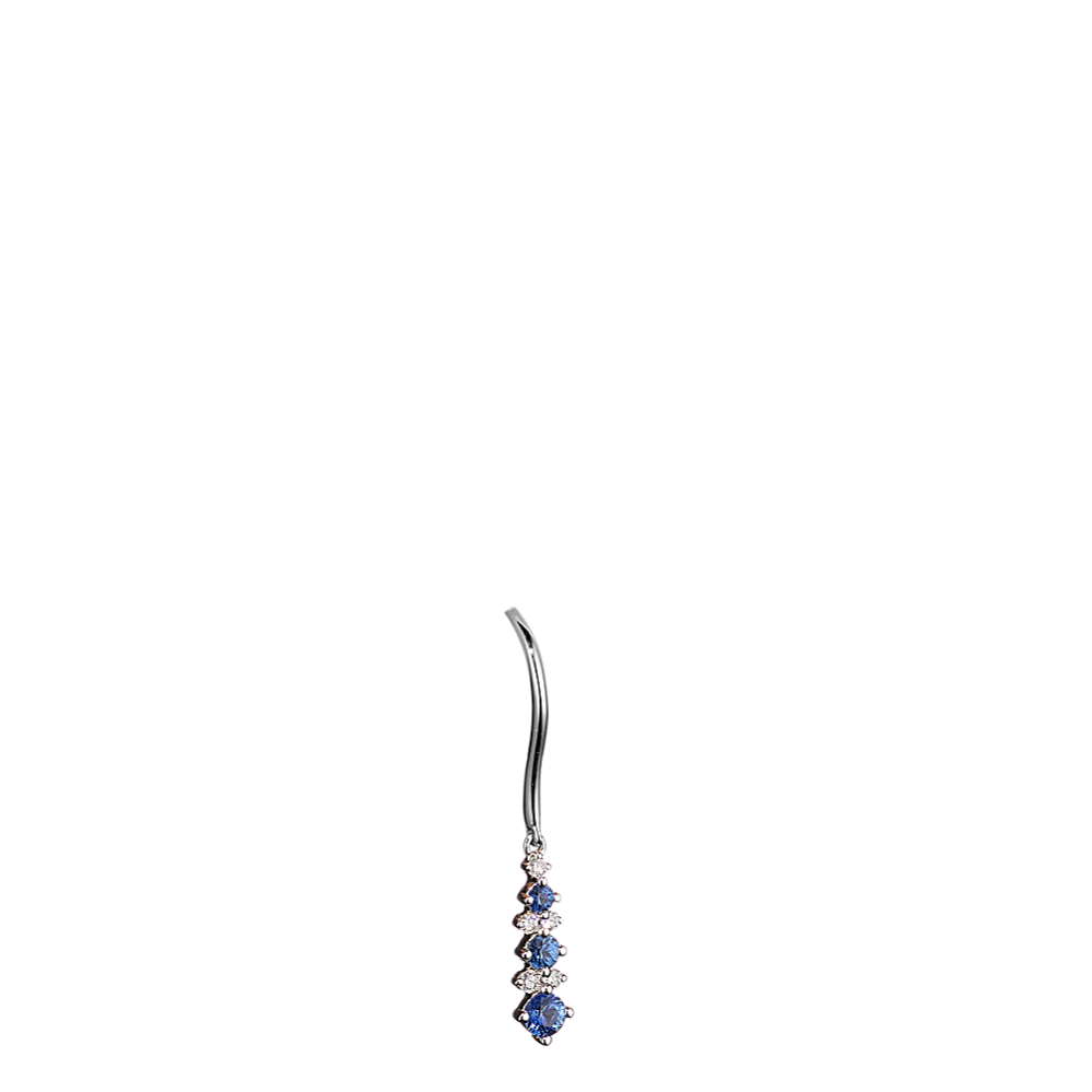 Swan Sapphire & Diamond Dangle Earrings | Shane Co.