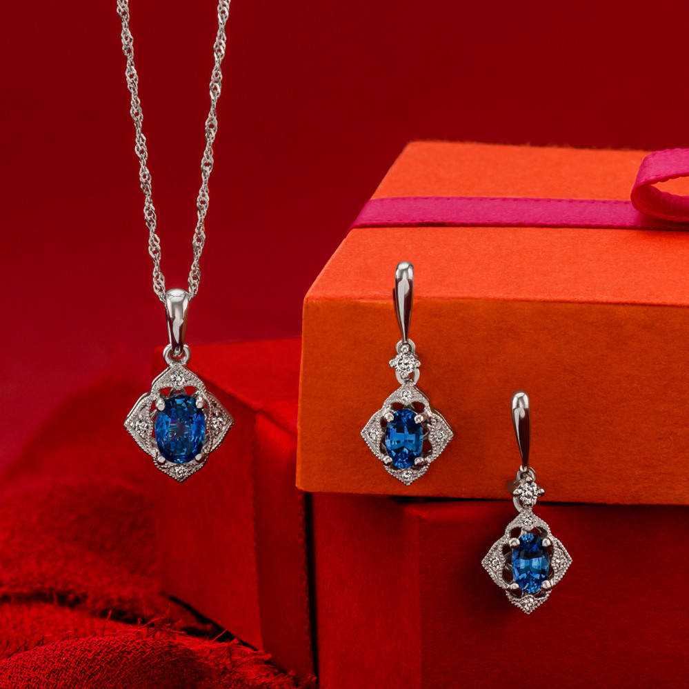 Traditional Sapphire and Diamond Dangle Earrings | Shane Co.