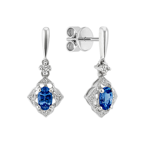 Traditional Sapphire and Diamond Dangle Earrings | Shane Co.