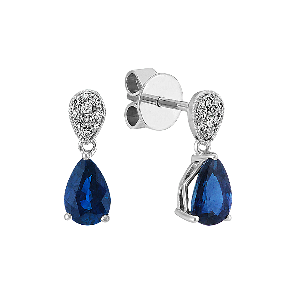 Traditional Sapphire and Diamond Dangle Earrings | Shane Co.