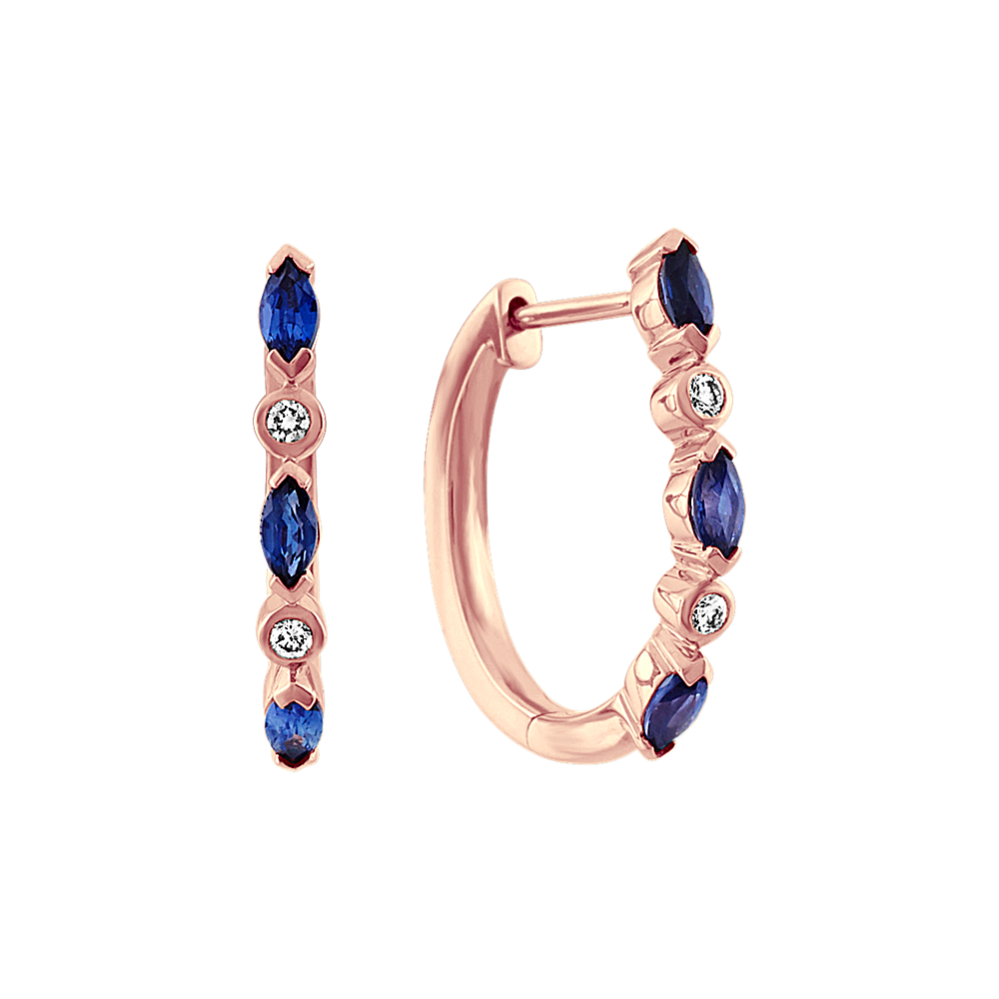Mariella Sapphire & Diamond Hoops | Shane Co.